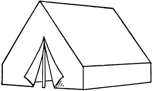 Camping Tent Clip Art Sketch Coloring Page